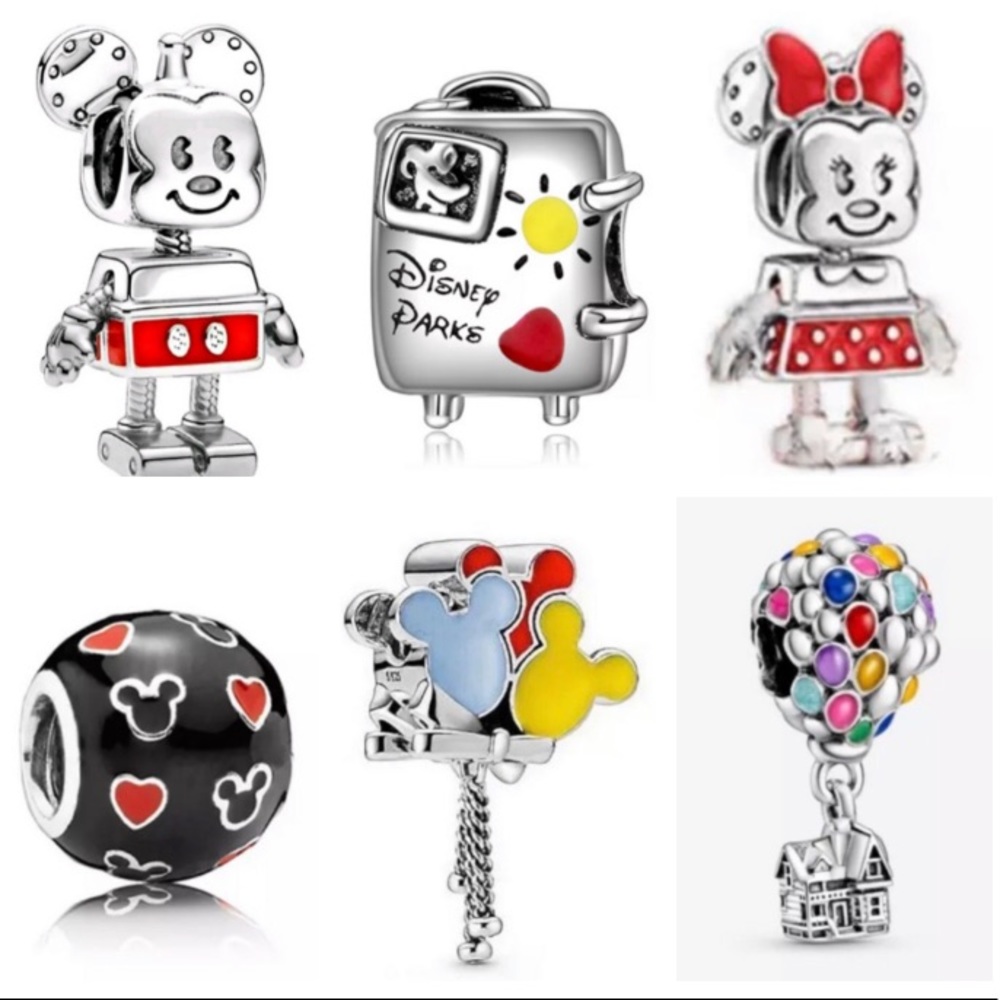 6 Pieces Disney Mickey Minnie Mouse Robot Bot, Suitca… - Gem